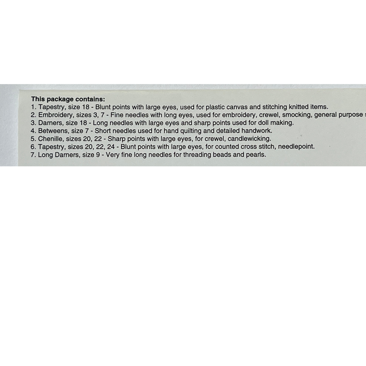 Colonial Craft Needle Assortment – Mirrix Looms